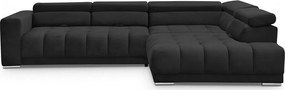 Casarredo - Komfort nábytek Rohová sedací souprava FASANO, černá Bluvel 19 | Umístění rohu: roh na pravé straně (viz obrázek)