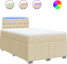 Box spring postel s matrací krémová 120x190 cm textil 3289319