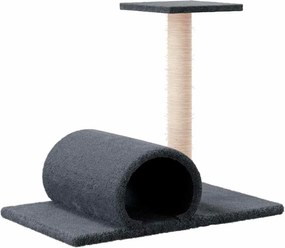 Škrabadlo pro kočky s tunelem tmavě šedé 60 x 34,5 x 50 cm 171698