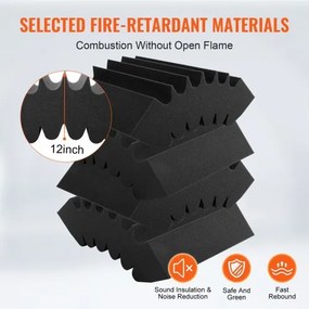 akustické pěnové panely 4 balení 41,9 × 16 × 30,5 cm Lepidlo na stěnový strop