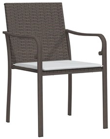 Zahradní židle s poduškami 6 ks hnědé 56 x 59 x 84 cm polyratan,  3187074