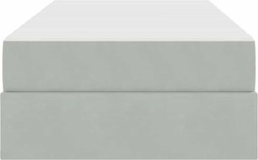 Postel s úložným prostorem a matrací Světle šedá 100 x 200 cm 3399700