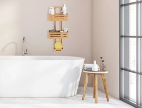 ViaDomo Via Domo - Bambusová koupelnová polička Essenza - přírodní - 28x65x13,5 cm