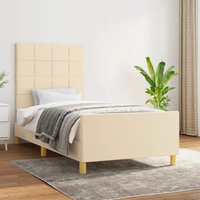 Rám postele bez matrací krémově 90x200 cm textil 3125030