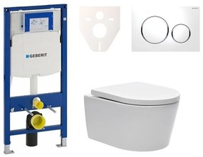Cenově zvýhodněný závěsný WC set Geberit do lehkých stěn / předstěnová montáž+ WC SAT Brevis SIKOGES3W4