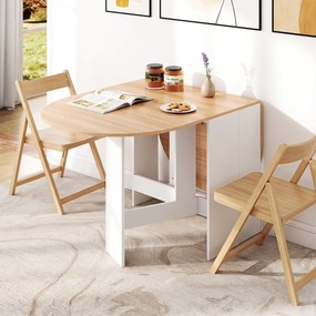 Costway Skládací stůl kulatý Skládací pro 4 až 7 osob – 163 × 80 × 75 cm
