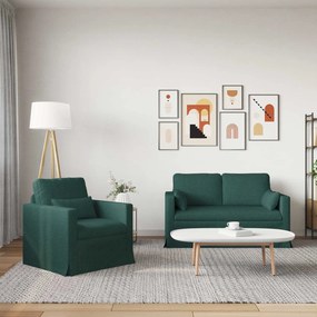 Set pohovek 2 ks Tmavě zelená textil 3407496