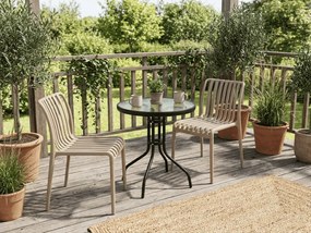 Zahradní set TREGO ISLAND - 2 židle a kulatý stůl ø 60 cm, béžová