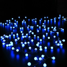Vnitřní LED vánoční řetěz s kuličkami - modrá, 5m, 40 LED