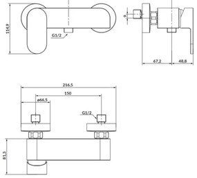 Cersanit S951-321 - Sprchová baterie CREA černá