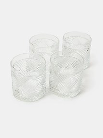 Sinsay - Sklenice s dekorativním žebrováním 4 pack - clear