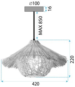 Toolight Natural, stropní závěsné svítidlo 1xE27 APP1636-1CP, přírodní hnědá, OSW-05109