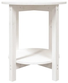 Konferenční stolek bílý Ø 55 x 60 cm masivní borové dřevo - Default Title