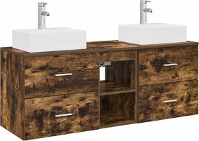 Sada koupelnových skříněk 3 ks Kouřový dub 49,5 x 41 x 62,5 cm 3405839