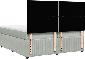 Box spring postel s matrací světle šedá 200x200 cm samet 3292424