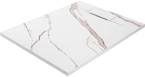 Rea Bazalt Carrara, SMC sprchová vanička 90x120, bílá-kamenný vzor, ​​REA-K7001