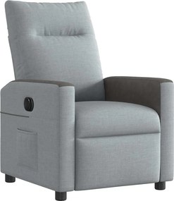 Elektrické polohovací křeslo světle šedé textil 3324038
