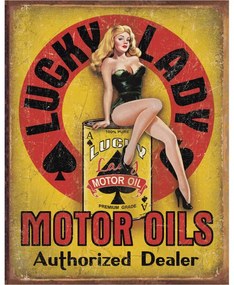 Plechová cedule Lucky Lady Motor Oil 40 cm x 32 cm