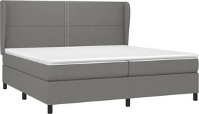 Box spring postel s matrací tmavě šedá 200x200 cm textil 3127910
