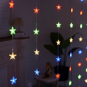 Vánoční LED závěs s 200 hvězdičkami, 2m, různé varianty na výběr Barva: Různobarevná