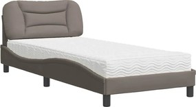 Postel s matrací Hvar taupe 90 x 190 cm textil 3208503