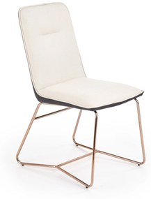 Jídelní židle K390 krémová / tmavě šedá / zlatá
