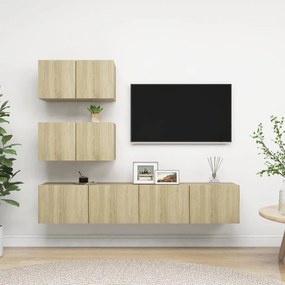 4dílný set TV skříněk dub sonoma kompozitní dřevo 3079025