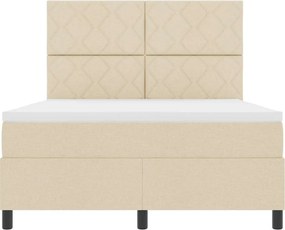 Postel s boxspringem s čelo Krémová 160 x 200 cm textil 3339481