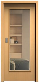 SAPELI ELEGANT KOMFORT M40 - DÝHA - POSUVNÉ DVEŘE VČ. ZÁRUBNĚ - Buk Průchozí šířka (cm): 100, Průchozí výška (cm): 210, Typ skla: Planibel bronz