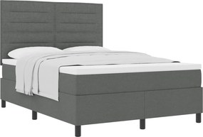 Postel s boxspringem s matrací Tmavě šedá 140 x 190 cm textil 3339309
