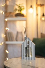 DOMEČEK CASETTA - Aroma difuzér a LED svíčka , šedá-matná