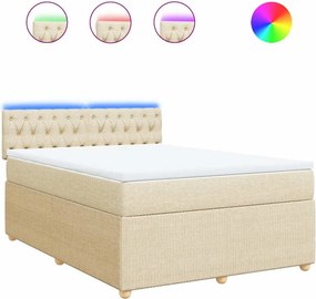 Box spring postel s matrací krémová 160x200 cm textil 3289819