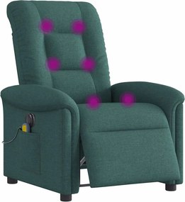 Elektrické masážní polohovací křeslo tmavě zelené textil 3303250