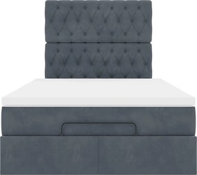 Osmanský rám postele s matracemi tmavě šedá 120x200cm samet 3313536