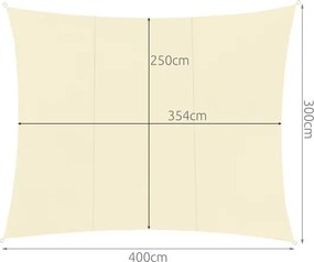 Stínící sluneční plachta 4 × 3 m – Béžová