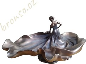 Dekorační mísa s tančící ženou – elegantní bronzovaná socha ve stylu Art Deco, Veronese AN10014A4