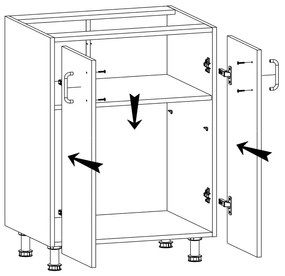 Kuchyňská linka LINEA | 350x230 cm | šedá