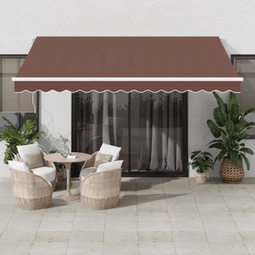 Ručně zatahovací markýza hnědá 400 x 350 cm 3215387