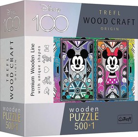 Dřevěné puzzle trefl wood craft origin puzzle mickey mouse a minnie 501 dílků