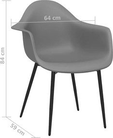 Jídelní židle 2 ks šedé PP 338079