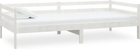 vidaXL Denní postel s matrací 90 x 200 cm masivní borové dřevo [3083570] Barva: Bílá