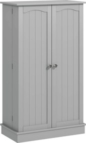 HOMCOM Moderní Kuchyňská Skříňka s Úložným Prostorem, Regály a 12 Kořenkami, Spíž pro Jídelnu a Obývací Pokoj, 60 x 30 x 104 cm, Šedá