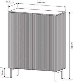 MUTI k | komoda 2D | 98,6 cm | kašmír