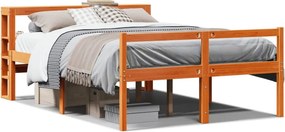 Rám postele s čelem voskově hnědý 120 x 190 cm masivní borovice 3305877