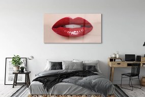 akrylový obraz červené rty 140x70 cm