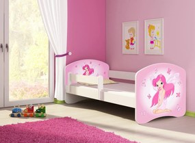 Dětská postel - Růžová víla 2 180x80 cm bílá