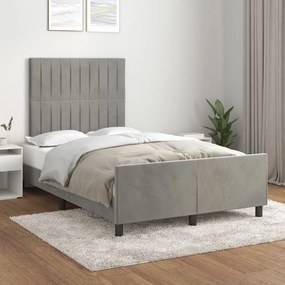 Rám postele bez matrace světle šedá 120 x 200 cm samet 3125867
