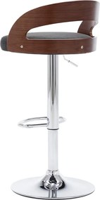 Barové židle 2 ks tmavě šedé textil a ohýbané dřevo 283146