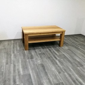 KULHÁNEK Dubový konferenční stolek s policí