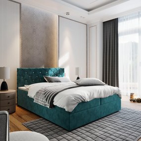 PRM Kontinentální čalouněná postel RIVOL (160 x 200 cm) Barva látky: MAGIC VELVET 2240